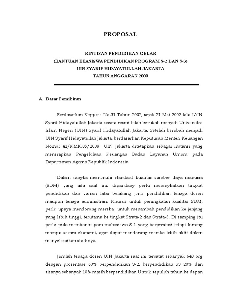 Proposal-Beasiswa s2 Dan s3 | PDF