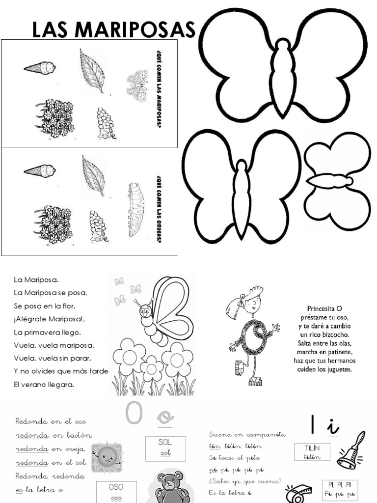 Actividades y poemas sobre mariposas | PDF | Artes del Lenguaje y ...
