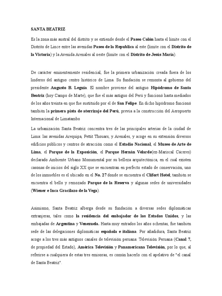 La historia y características de la urbanización Santa Beatriz en Lima ...