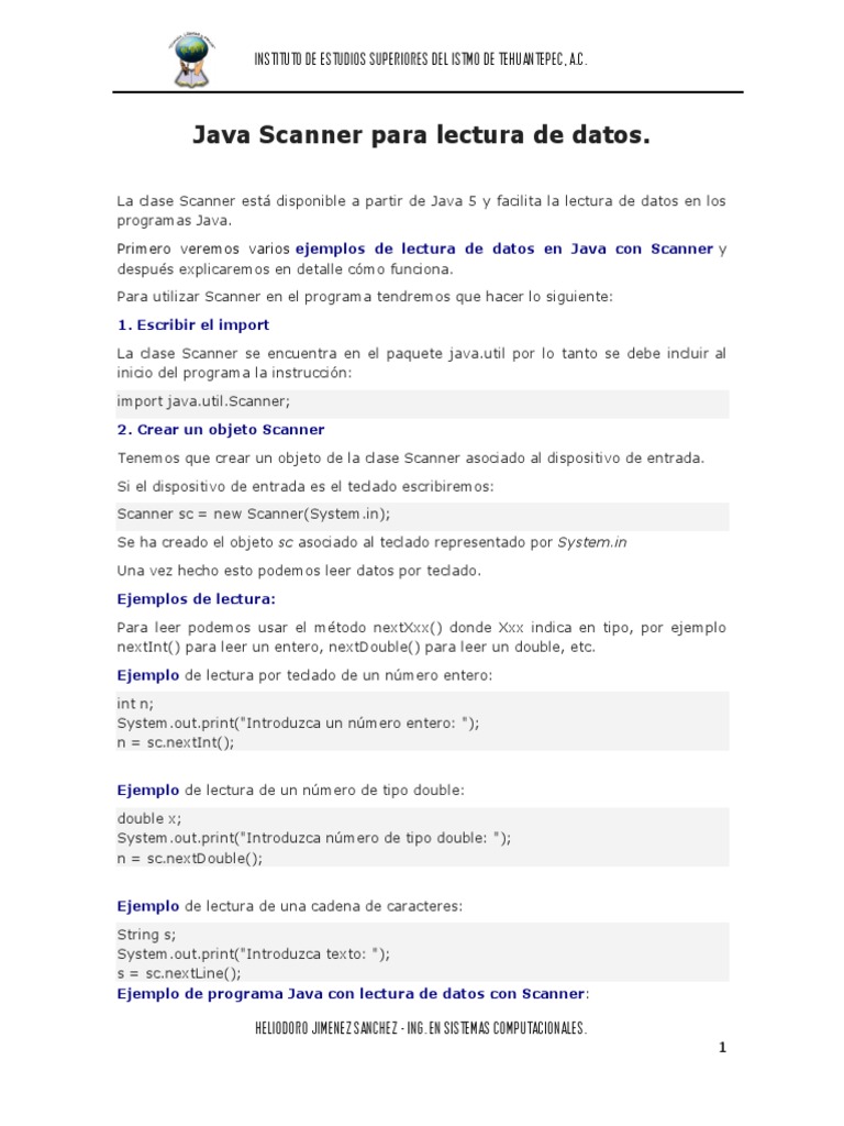 Leer Datos Con Java - Modificado | PDF | Java (lenguaje de programación ...