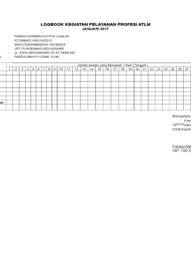 Log Book Atlm | PDF