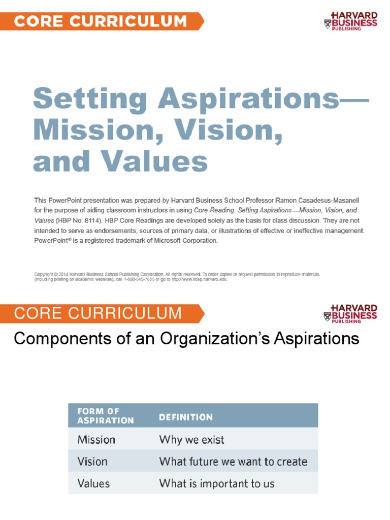 Organizational Aspirations Core Curriculum Guide | PDF