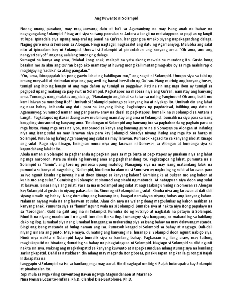 Ang Kuwento Ni Solampid | PDF
