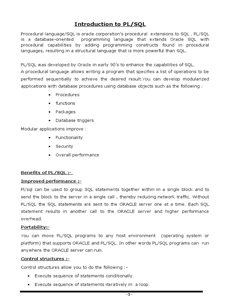 PLSQL | PDF | Pl/Sql | Parameter (Computer Programming)