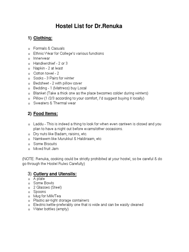Hostel List For Freshers | PDF | Clothing | Nature