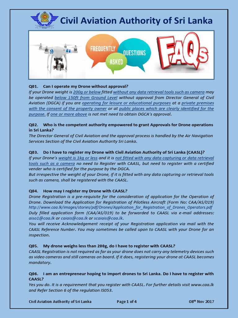 Civil Aviation Authority of Sri Lanka: CAASL Reference Number | PDF ...