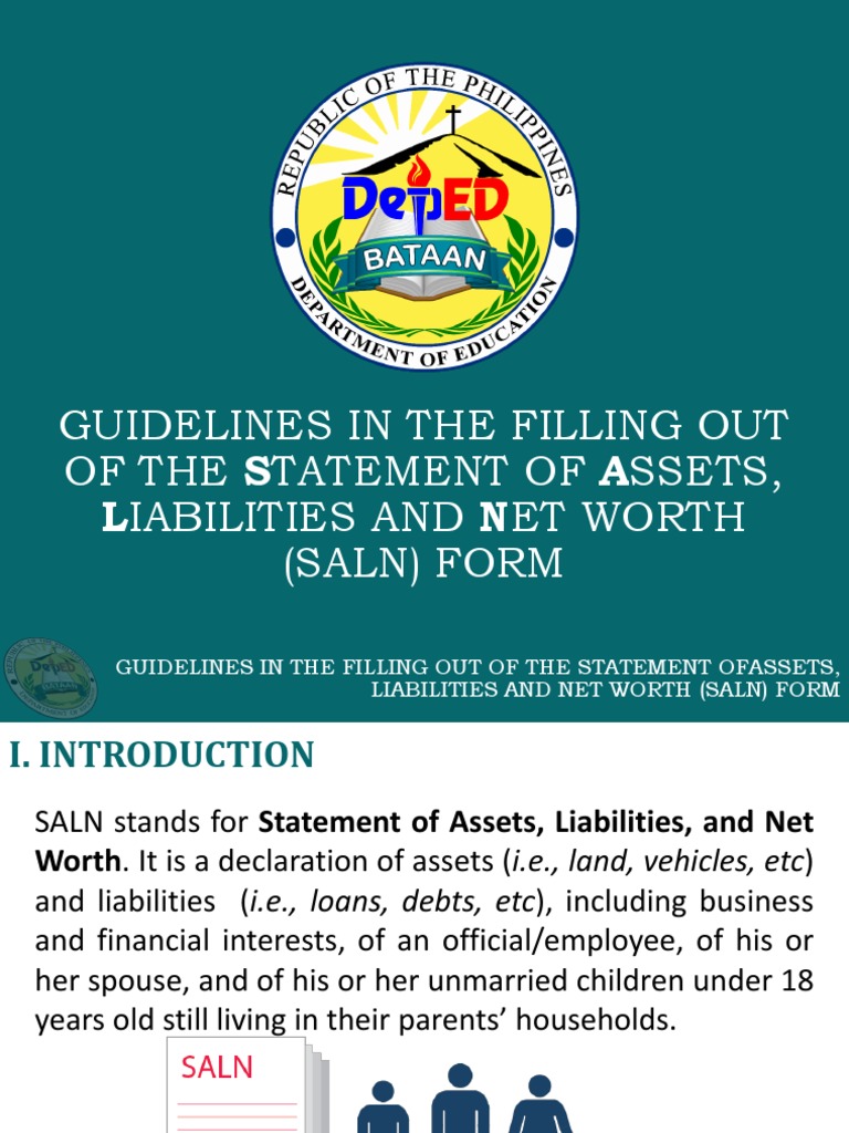 Guidelines in The Filling Out of The Statement of Assets, (Saln) Form ...