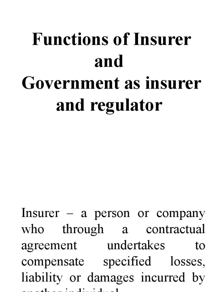 Functions of Insurer | PDF | Insurance | Financial Risk