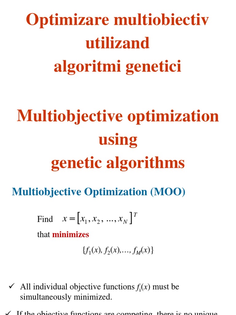 Optimizare Multiobiectiv Utilizand Algoritmi Genetici | PDF | Mathematical Optimization | Pareto ...