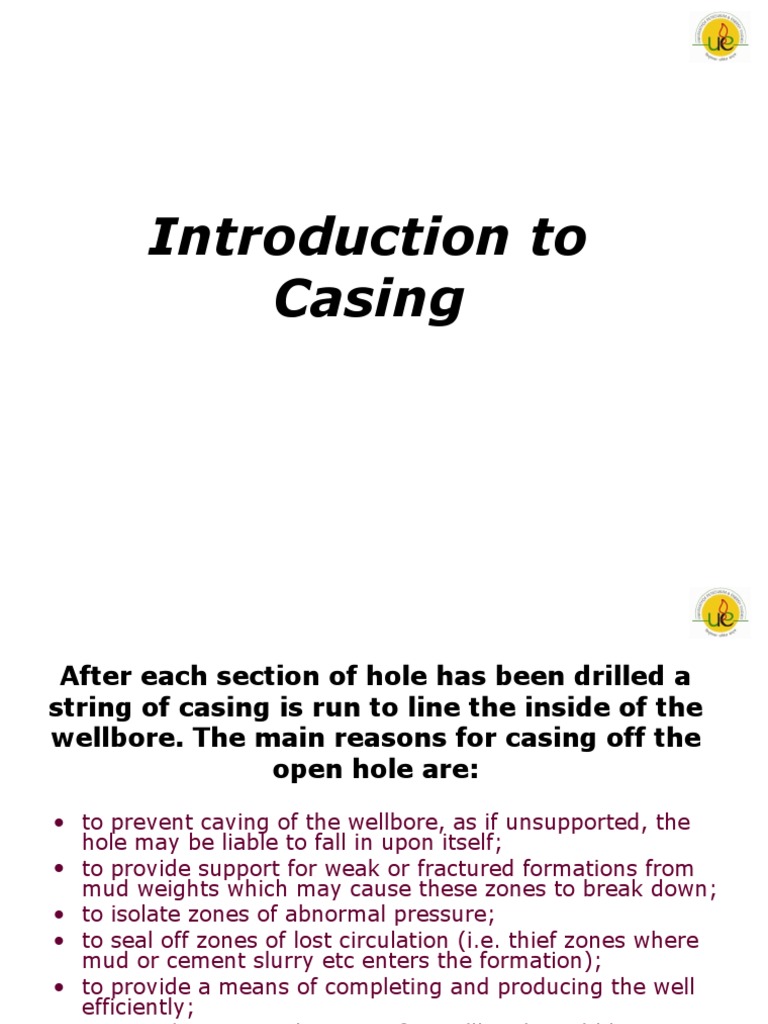 L4 Casing Introduction | PDF | Casing (Borehole) | Oil Well