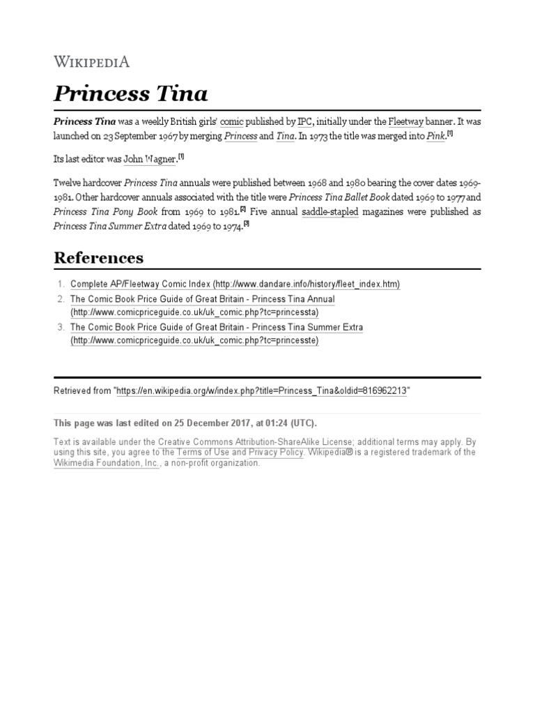 Princess Tina - Wikipedia | PDF
