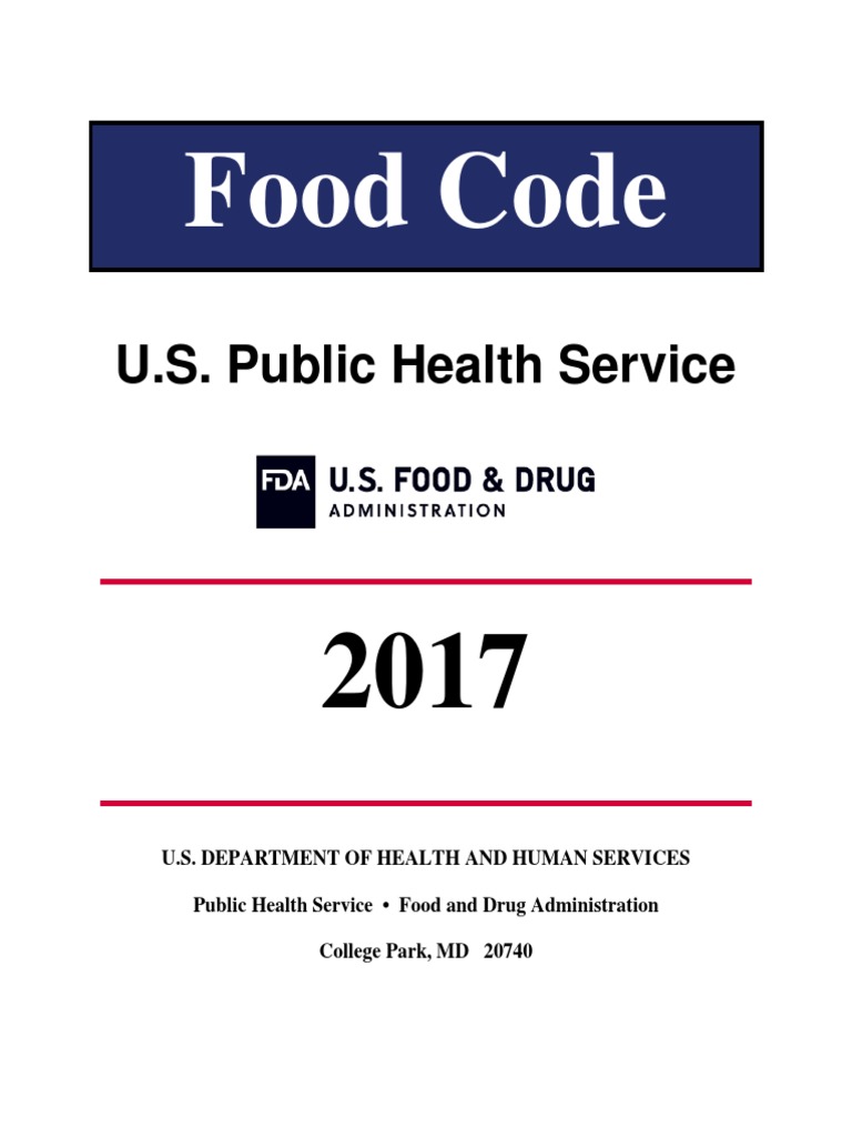 FDA Food - Code 2017 PDF | PDF | Foodborne Illness | Food Safety