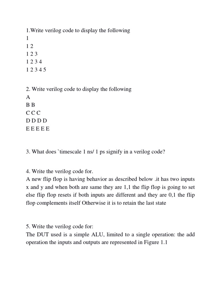 Verilog Assignment 2 Pdf Parameter Computer Programming Areas
