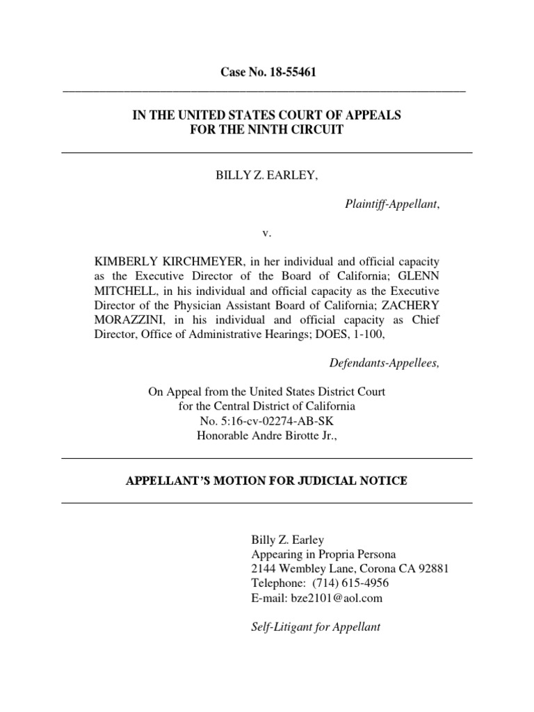 Motion for Judicial Notice in Appeal | PDF | Freedom Of Information Act ...