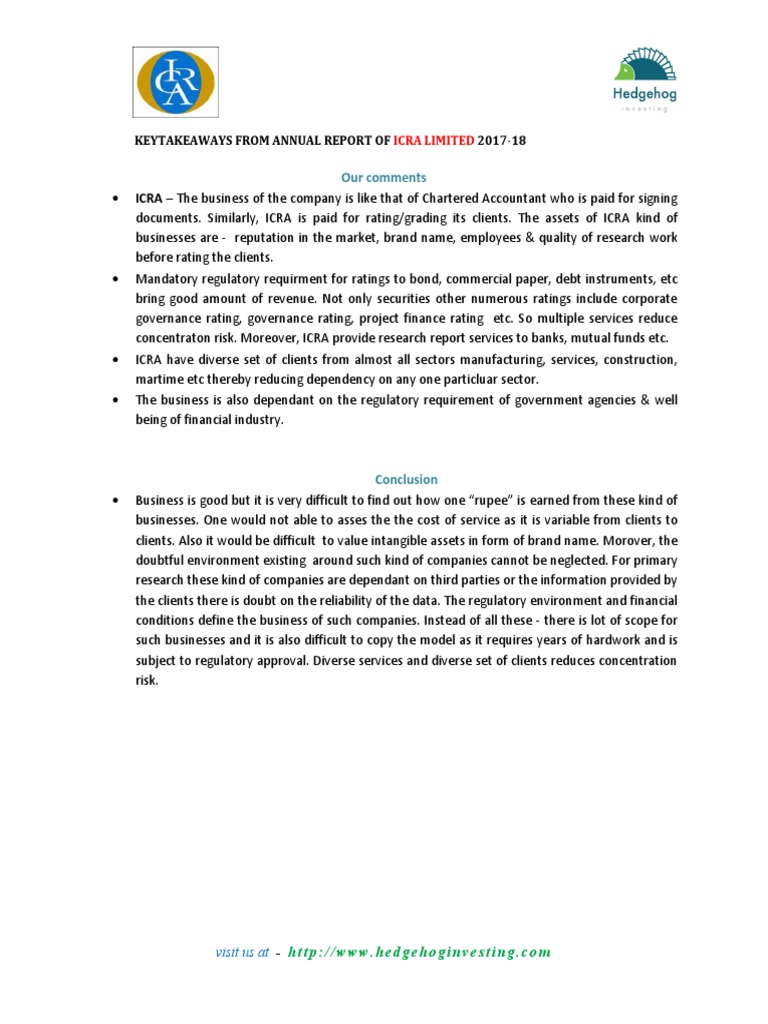 ICRA Limited 2018 | PDF | Business | Financial Economics