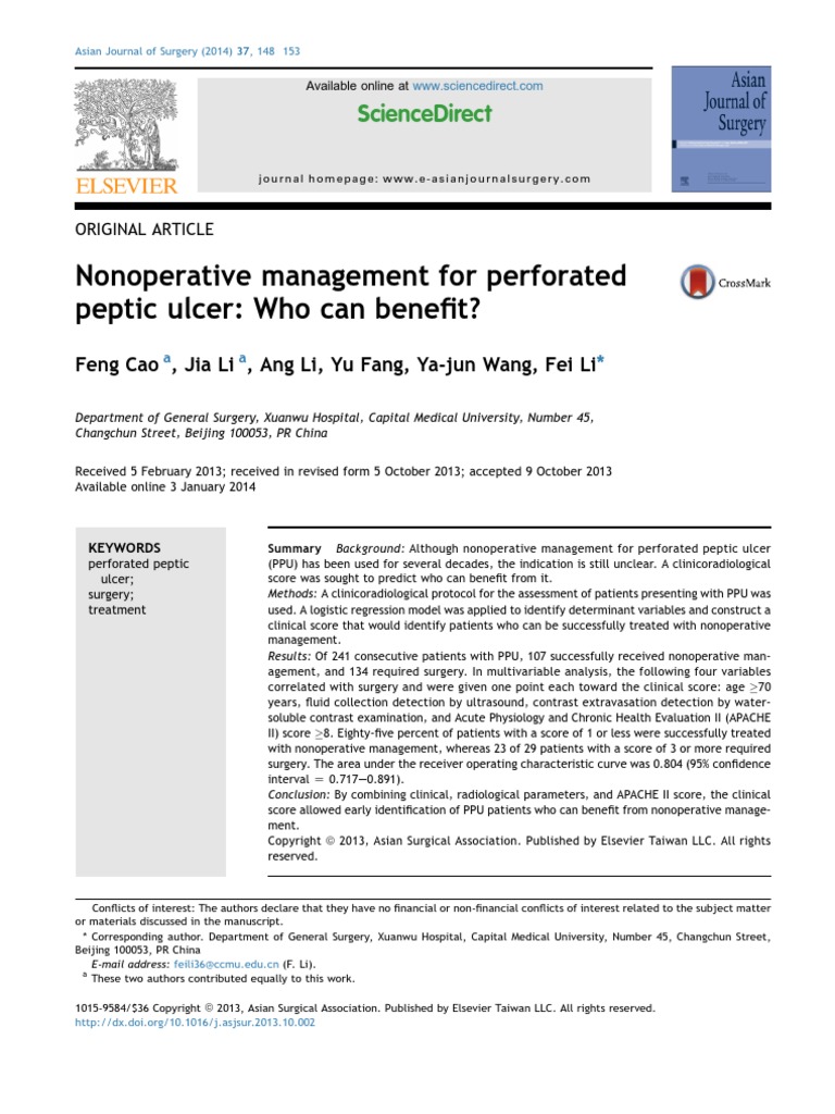 Non Operative Management | PDF | Receiver Operating Characteristic ...