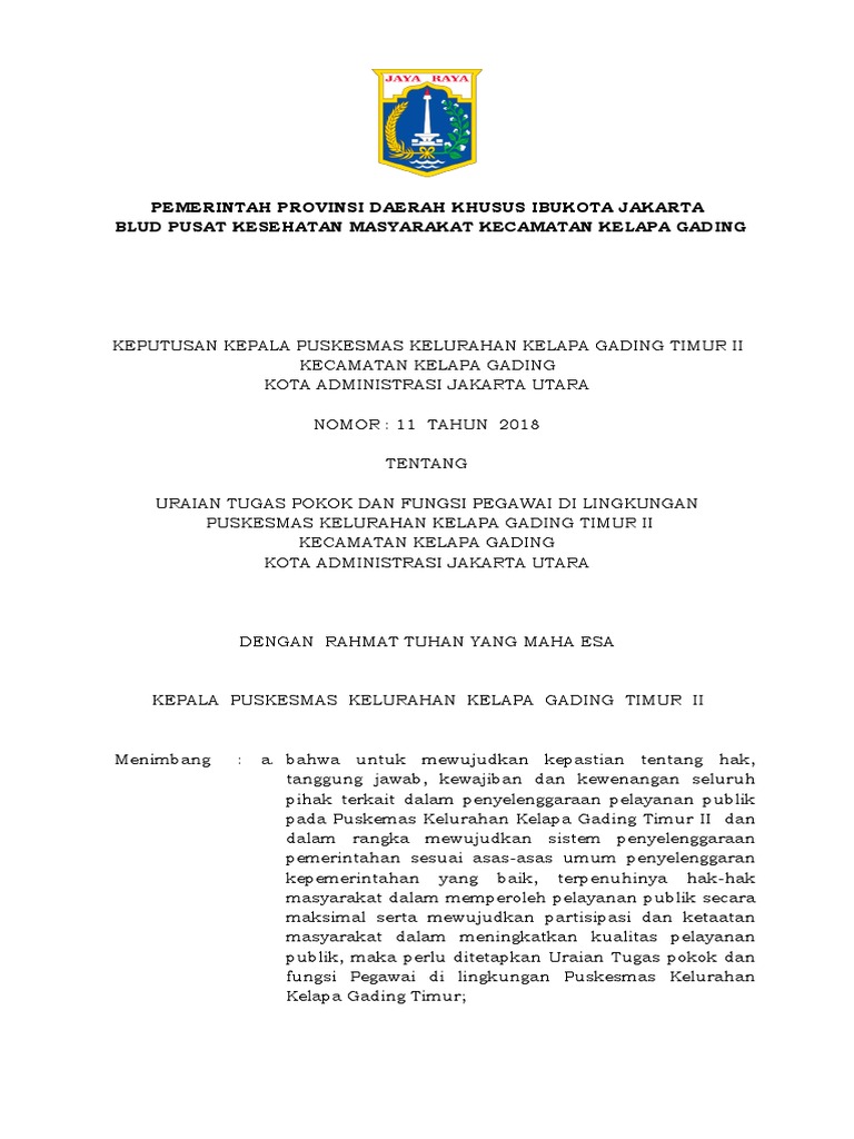 SK Uraian Tugas | PDF