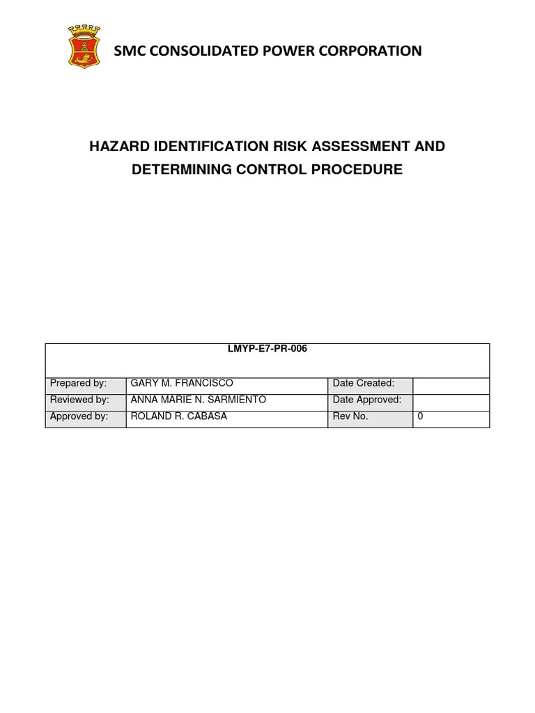 006 HIRADC Procedure | PDF | Hazards | Risk