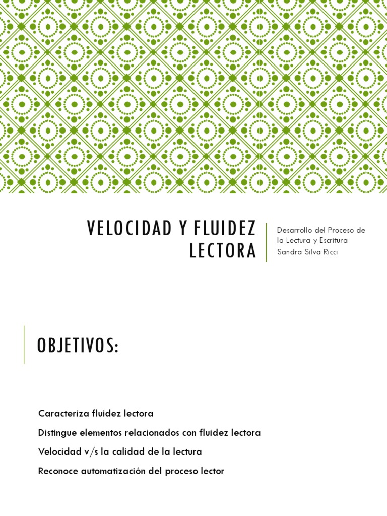 Velocidad y Fluidez Lectora | PDF | Lectura (proceso) | Semiótica