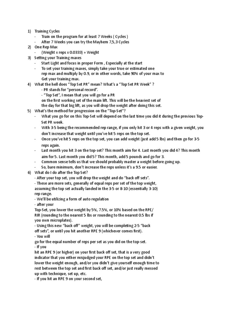 Matt Ogus 7/5/3 Training Method Guide | PDF | Sports | Nature