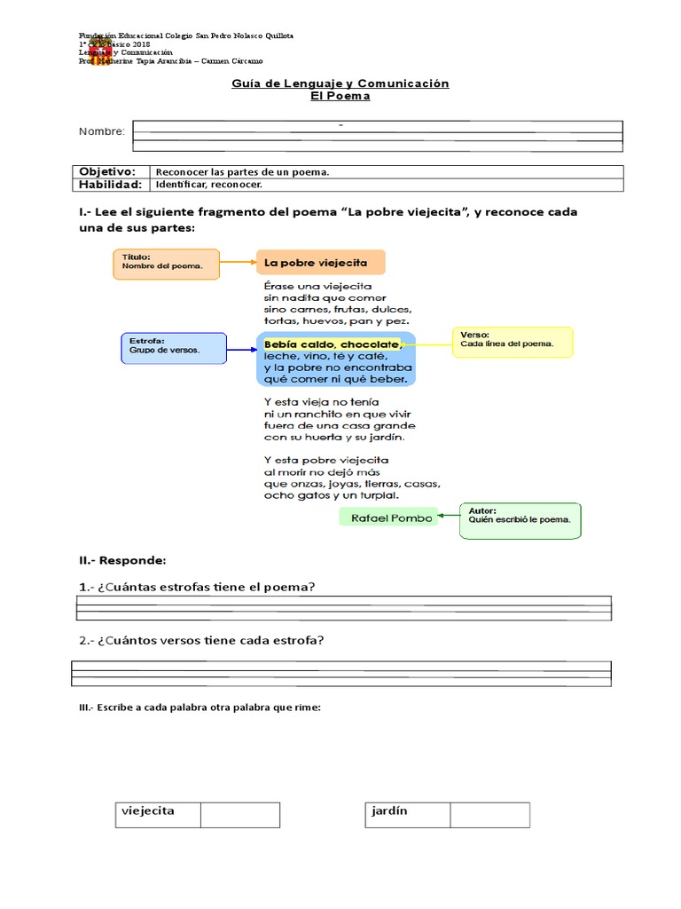 Guía N° 2 El Poema | PDF | Poesía