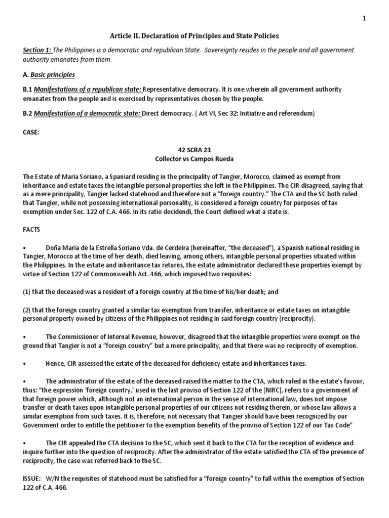 1987 Consti: Article II_Declaration of Principles and State Policy ...