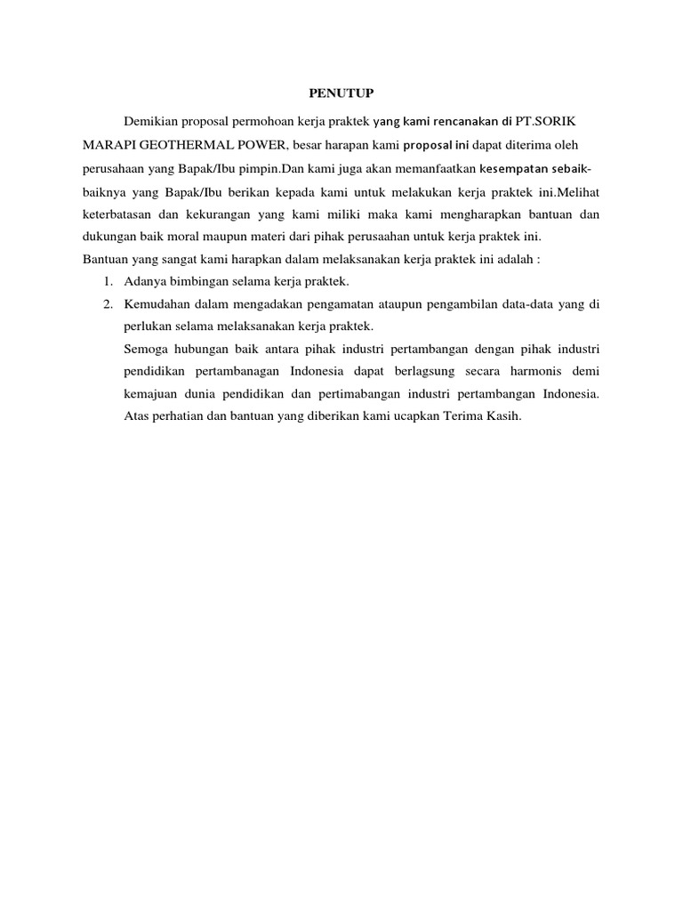 PENUTUP Proposal | PDF