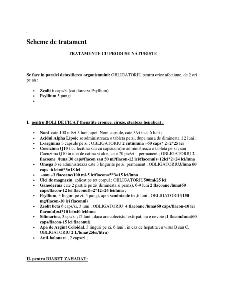 Scheme de Tratament | PDF
