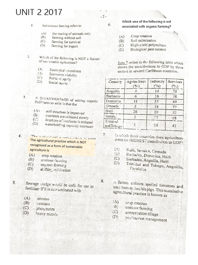 CAPE - Environmental Science U2 P1 2013 | PDF