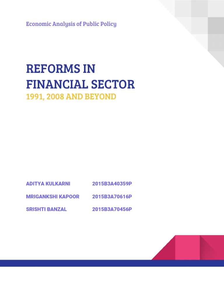 Reforms in Financial Sector | PDF | Bankruptcy | Financial Markets