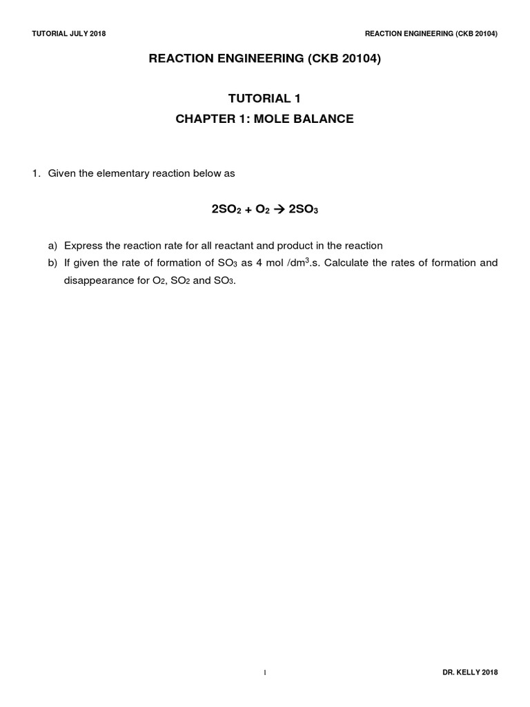 Tutorial 1 Question | PDF