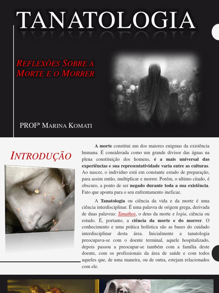 Tanatologia: Reflexões sobre a Morte | PDF | Morte | Humano