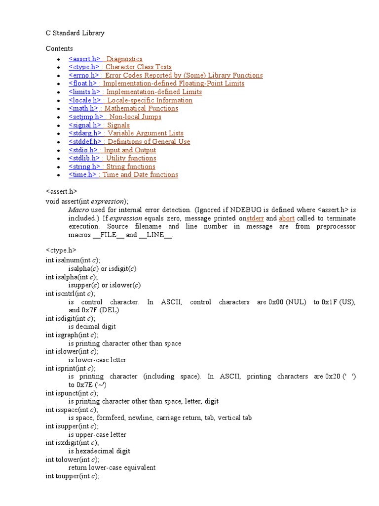 C Standard Library | PDF | Pointer (Computer Programming) | C (Programming Language)