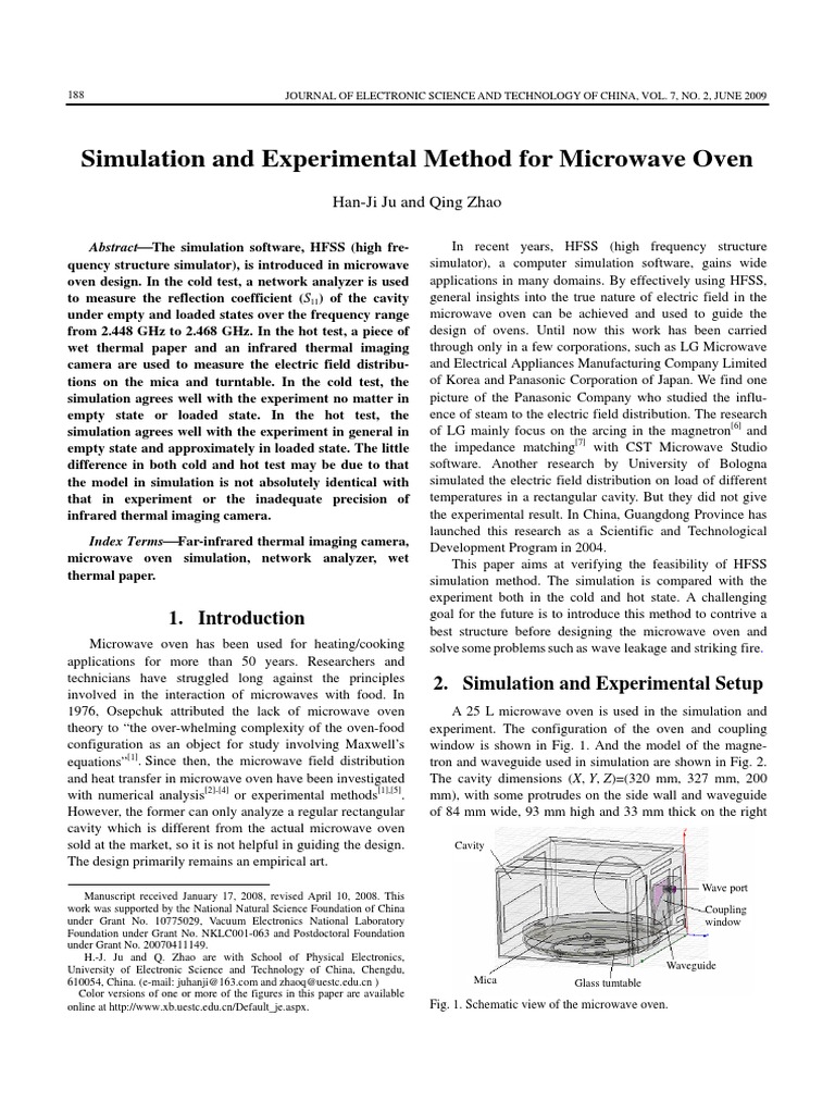 Simulation and Experimental Method For Microwave Oven | PDF | Microwave ...