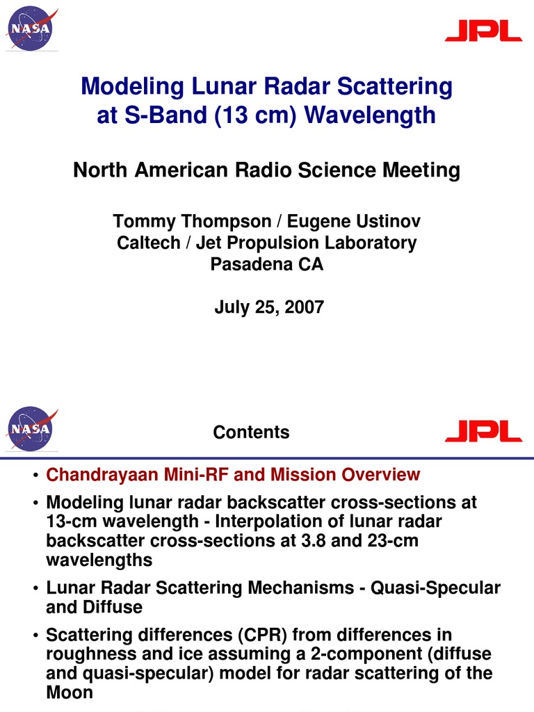 Lunar Radar Scattering Analysis | PDF | Moon | Electromagnetic Radiation