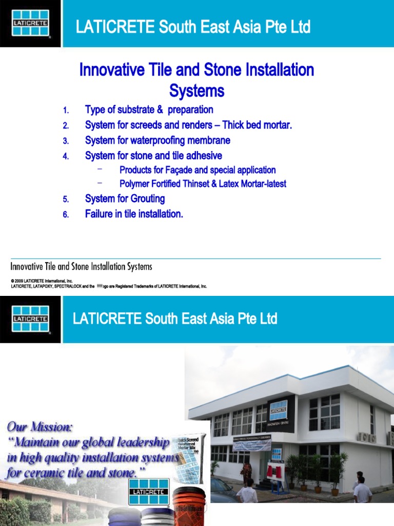 Innovative Tile and Stone Installation Systems: LATICRETE South East ...