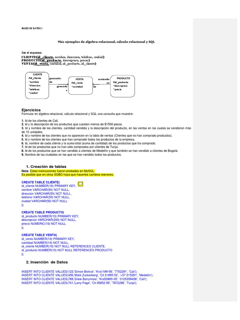 Taller SQL | PDF | SQL | Ciencias de la Información