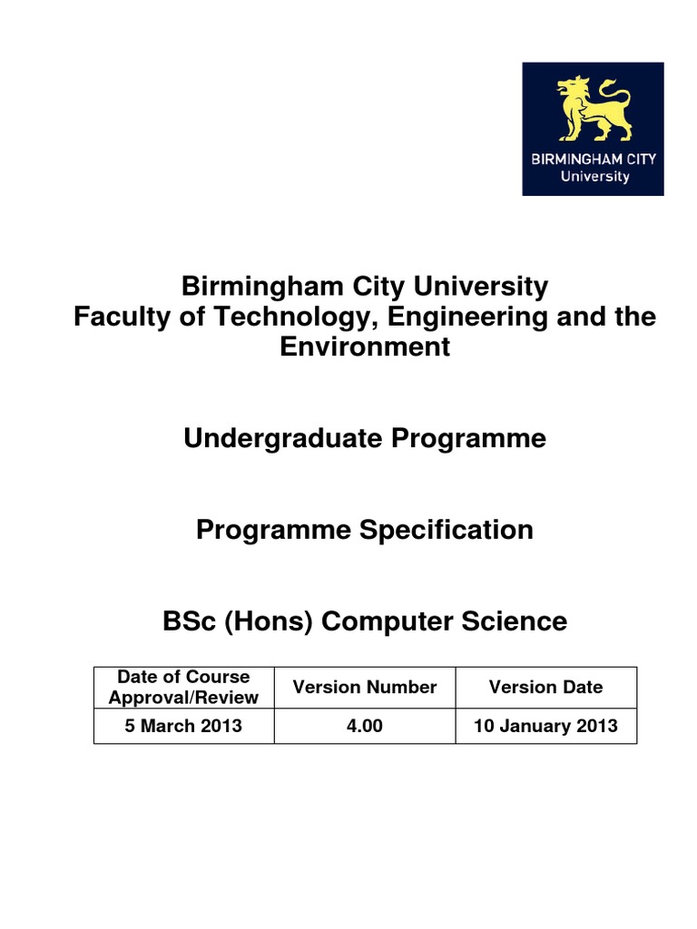 BSC Computer Science - Programme Spec - 2 - 130320149017404392 PDF ...