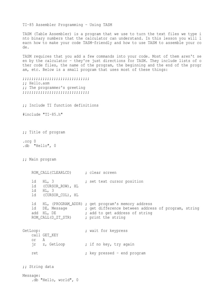 Tasm | PDF | Subroutine | Control Flow
