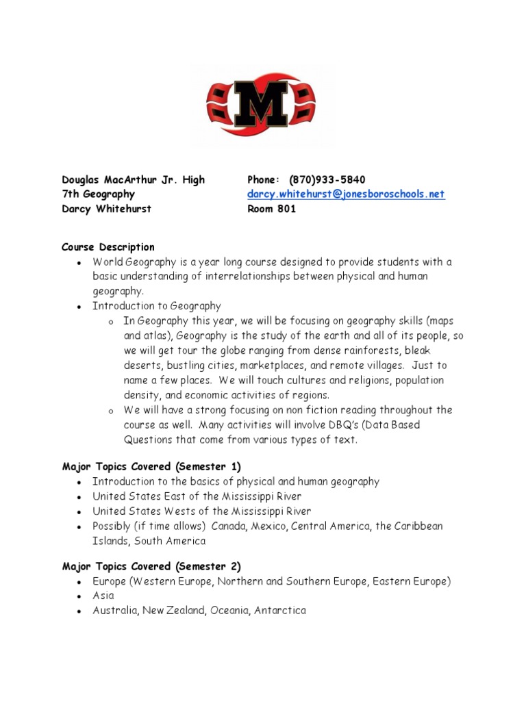 7th Syllabus | PDF | Geography | Homework