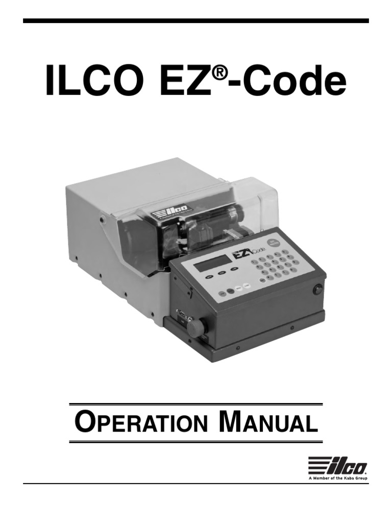 Ilco Ez Code Operation Manual | Computer Keyboard | Lock (Security ...