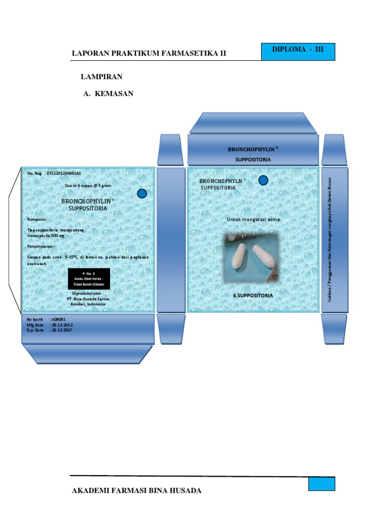 KEMASAN SUPPOSITORIA, SEDIAAN