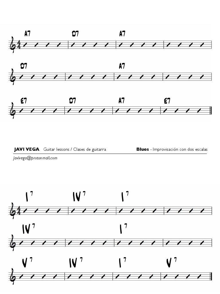 Blues Guitar Improvisation Using Two Scales | PDF