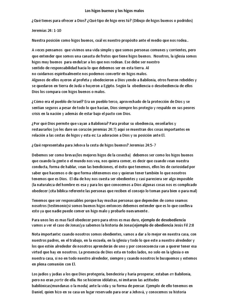 Higos buenos y malos en Jeremías 24 | PDF | Jeremías | Dios