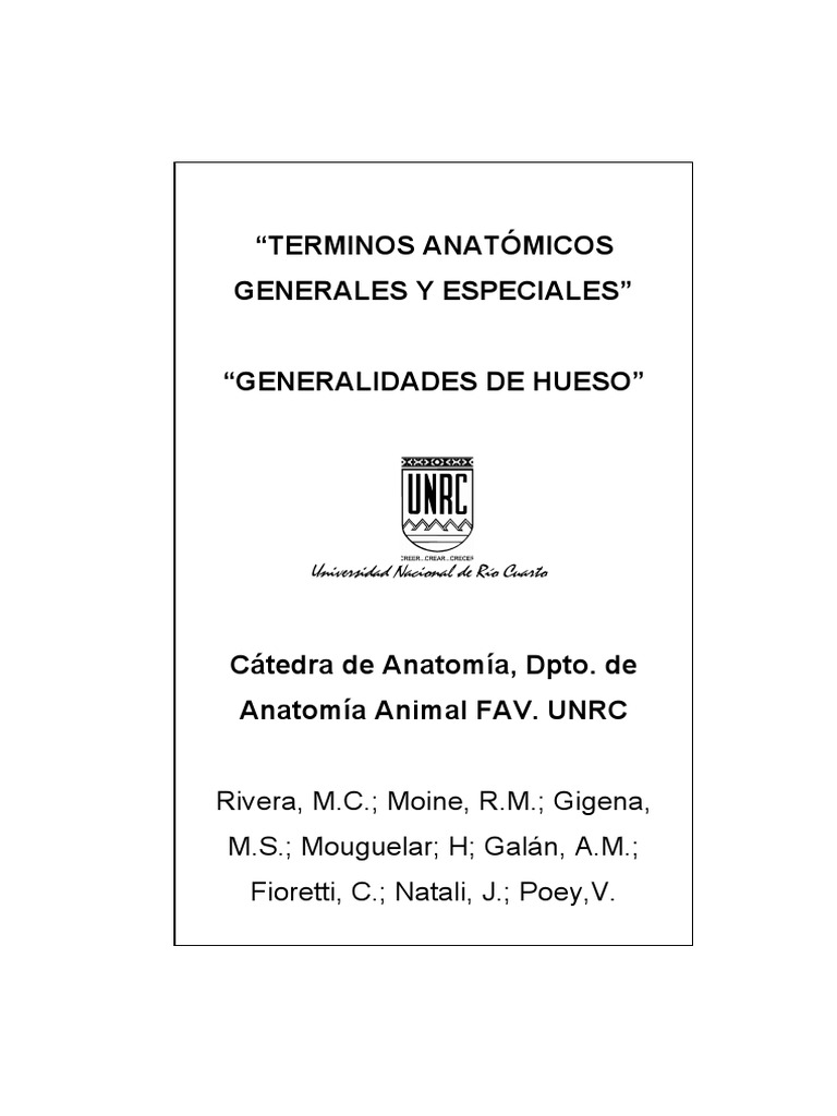 Terminos Anatomicos Generalidades | PDF | Términos anatómicos de ...