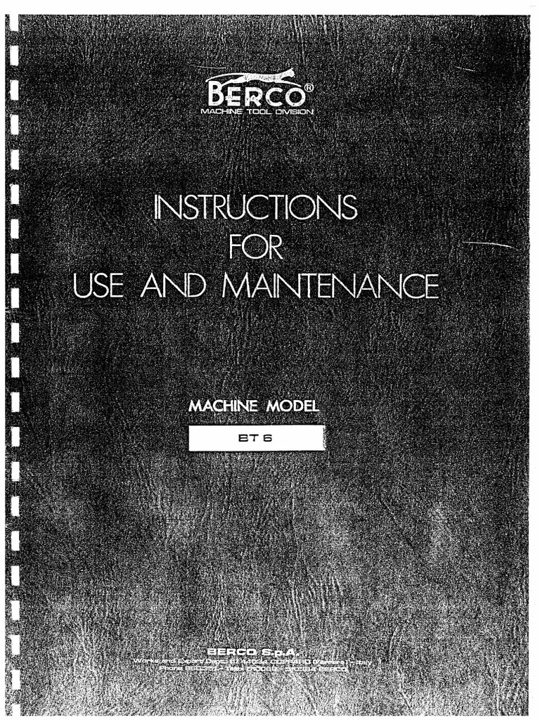 Berco Line Borer User Manual | PDF | Belt (Mechanical) | Machines