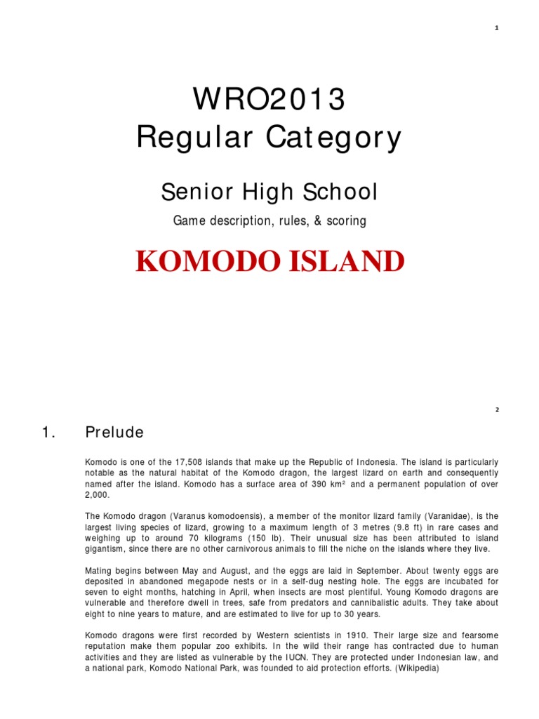 WRO 2012 Regular Category Junior High Level | PDF | Komodo Dragon ...