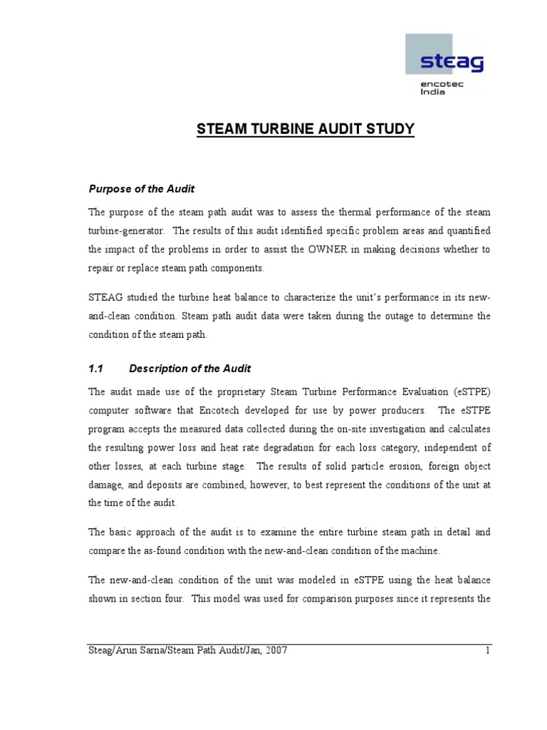Steam Path Audit Overview and Findings | PDF | Turbine | Fluid Dynamics