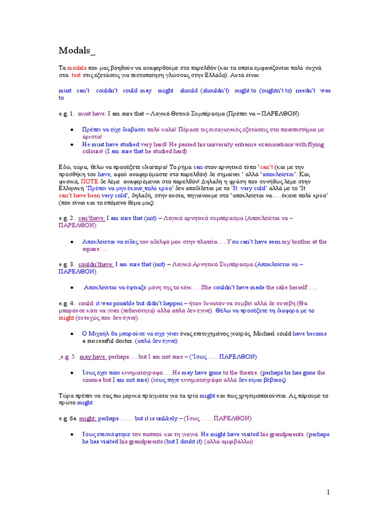 Modals English | PDF