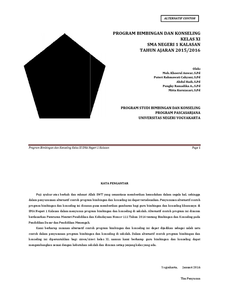 Alternatif Contoh Program BK | PDF